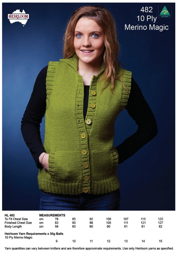 Merino Magic 10 Ply Vest- Heirloom 482 Knitted in Merino Magic 10 ...
